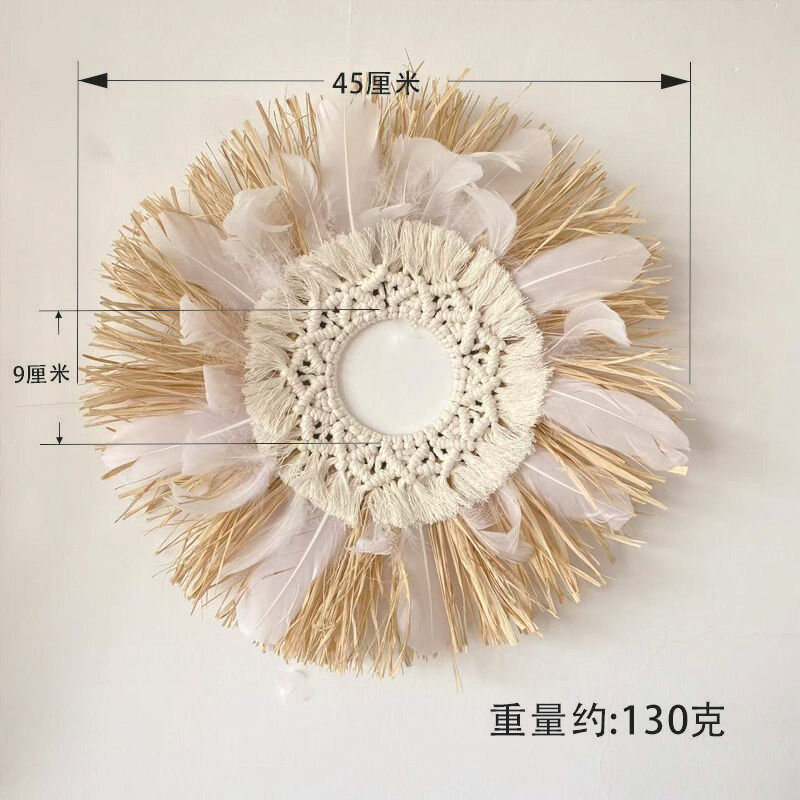 Настенное украшение из рафии от Source Factory, новинка, плетеное из соломы, японское, марокканское, для отелей и гостевых домов, настенное украшение в наличии