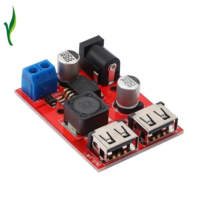 (A R I O) LM2596S Двойной USB DC-DC 9V 12V 24V 36V до 5V 3A Плата понижающего преобразователя Автомобильное зарядное устройство Солнечный блок питания