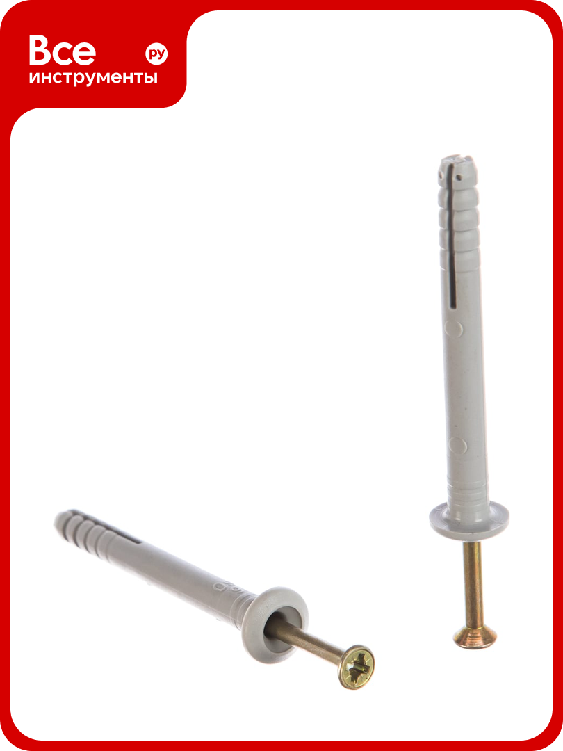 Дюбель-гвоздь Tech-Krep 6х60 грибовидная манжета, полипропилен 14 шт - пакет 102946