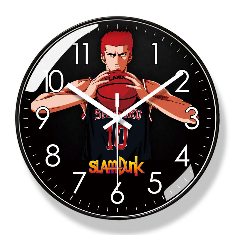 Горячая распродажа8063 Настенные часы для гостиной, часы Slam Dunk, бесшумные часы, настенные часы, современные бесшумные часы с длинным сроком службы батареи, кварцевые часы