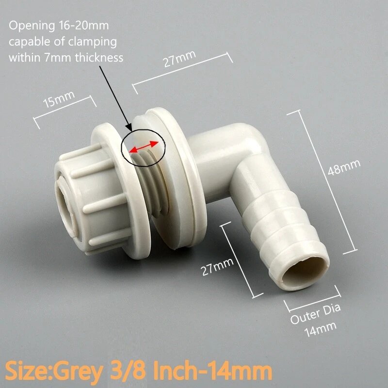 SHSMFC ПВХ соединитель для аквариума 90 градусов Белый, 3I8 Inch-14mm