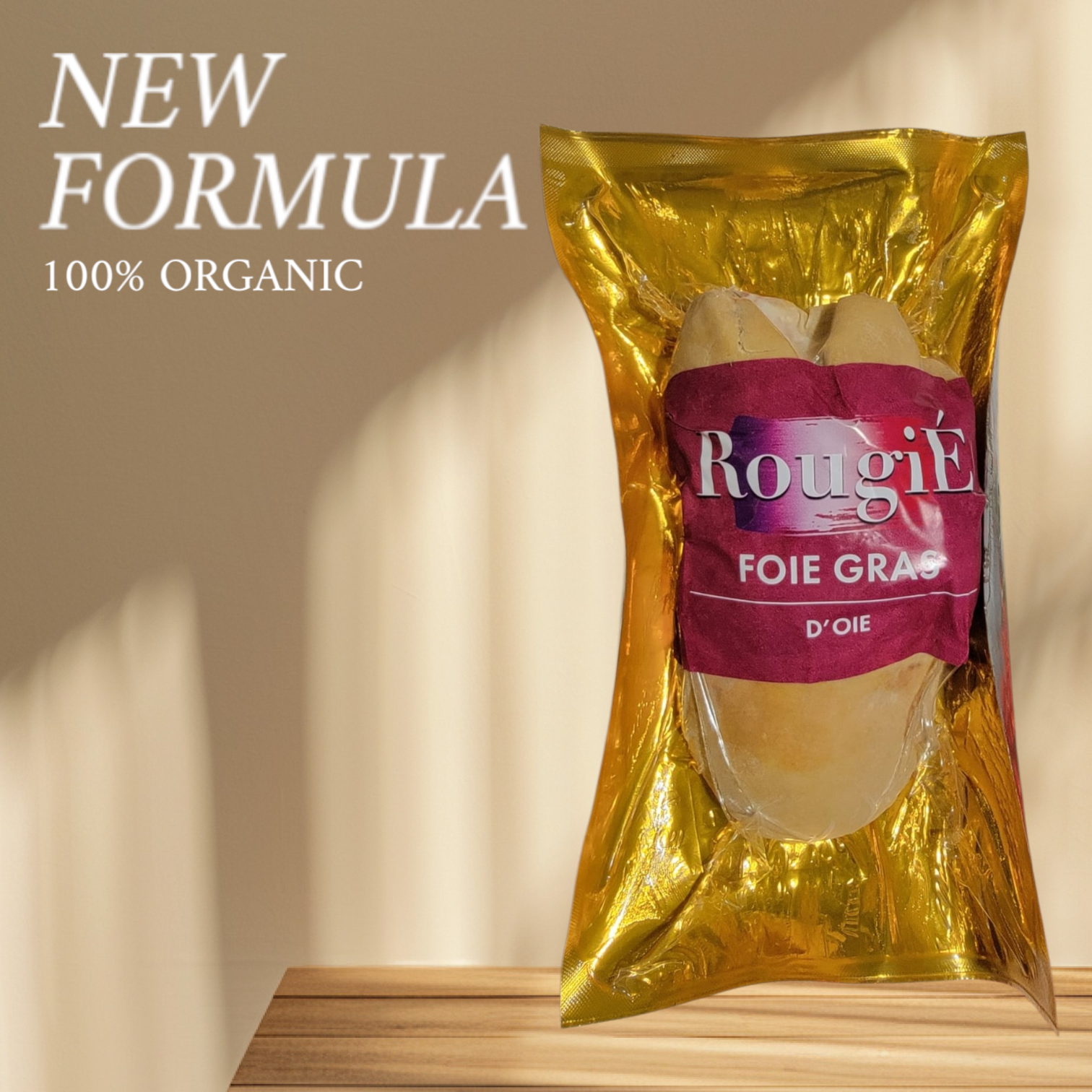 Фуа-гра, Гусь, 600гр. RougiE. Свежая/шоковая заморозка. Без шкуры. Франция.