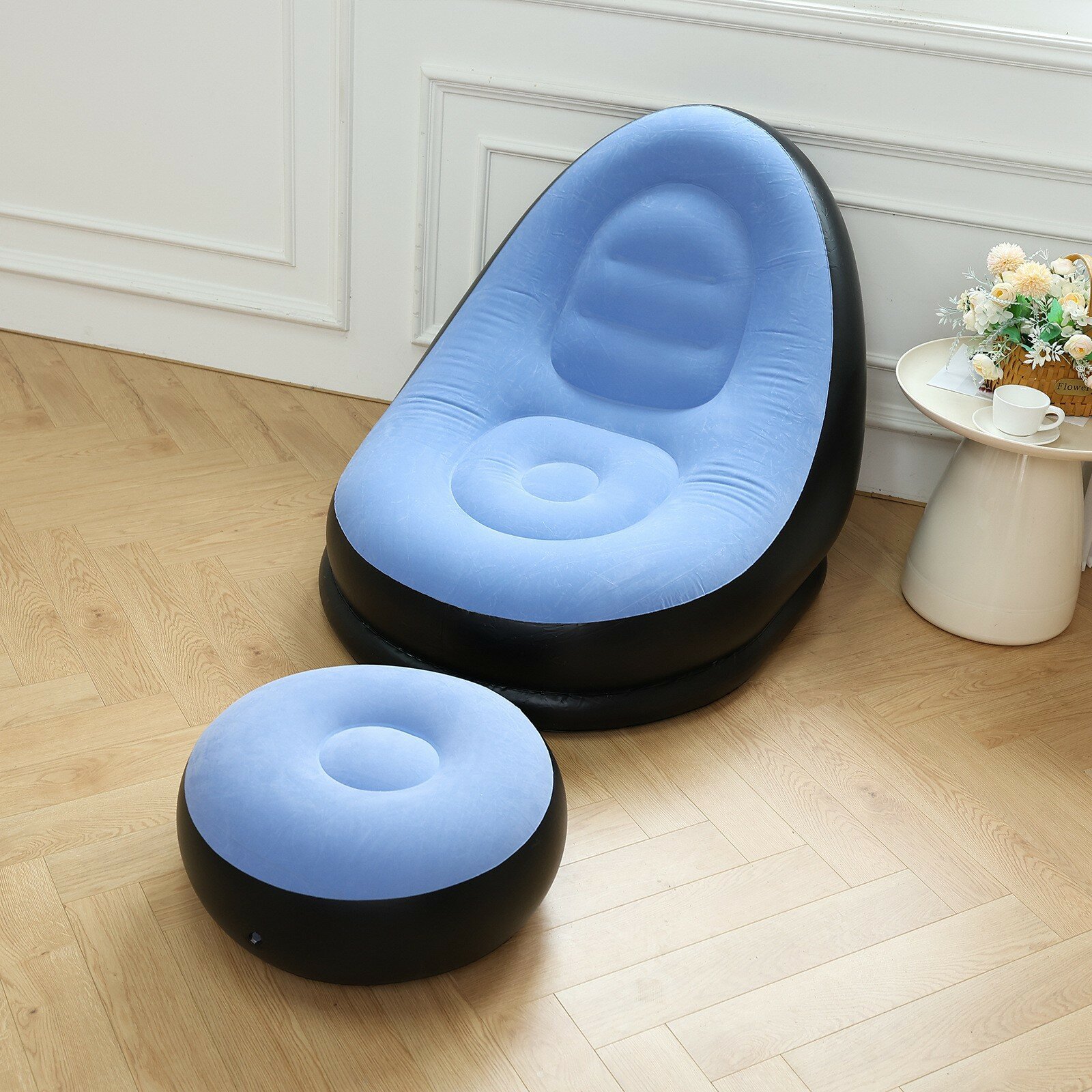 Кросс-бордерный в наличии утолщенный надувной ленивый диван с подставкой для ног, диван-реклайнер, портативное хранение, воздушное кресло