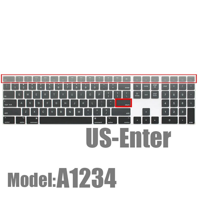 Силиконовый чехол для клавиатуры, защита для клавиатуры для Apple imac Magic Keyboard с цифровой клавиатурой A1843 MQ052LL/A MB110/B A1243