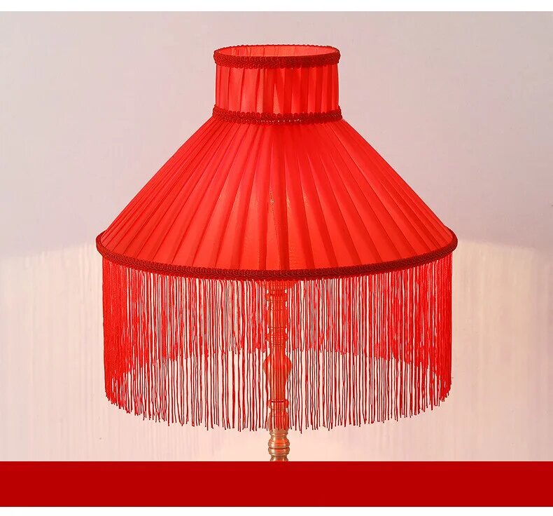 Тканевый абажур для лампы E27 C30cm, Красный