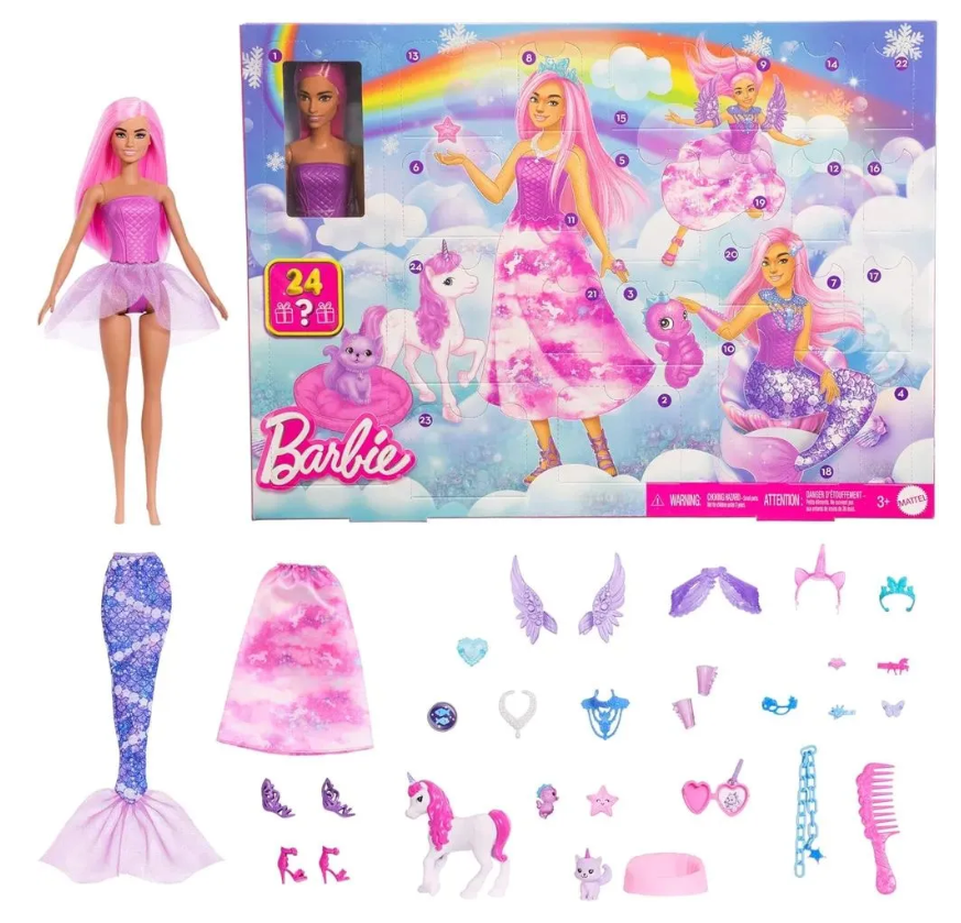 Кукла Barbie Dreamtopia адвент-календарь с куклой и лошадкой JFL66