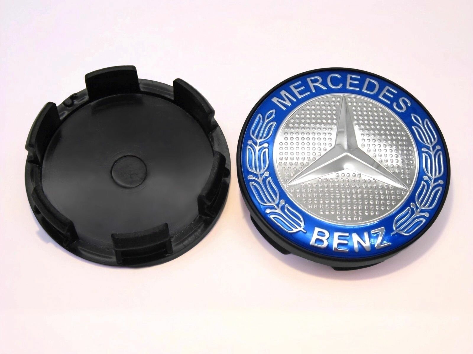 Колпачок, заглушка на литой диск СКАД Mercedes blue 56/51/12 мм, 1 шт.