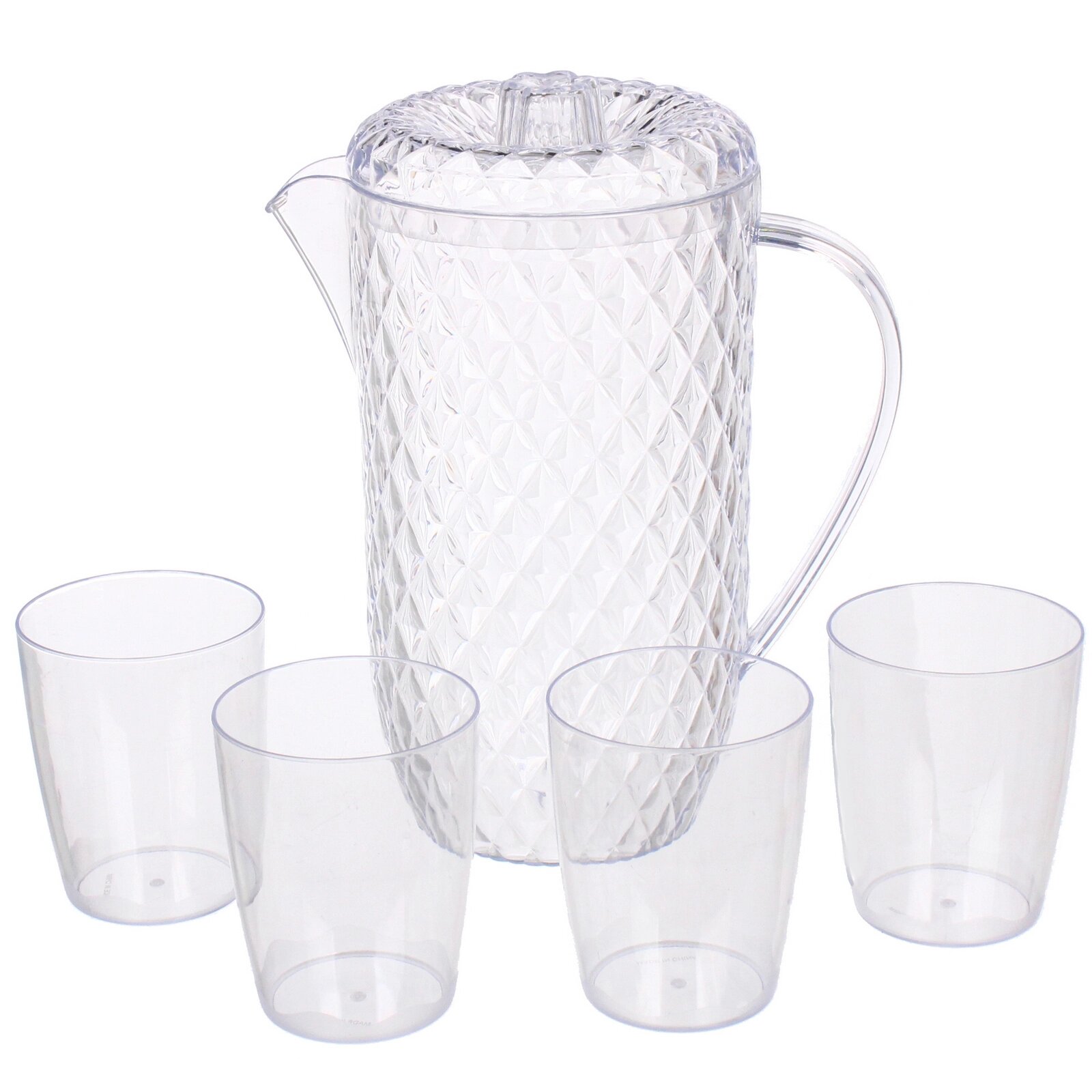 Набор для напитков «Ледяная свежесть» 1.7л, кувшин и 4 стакана 250мл, прозрачный пластик