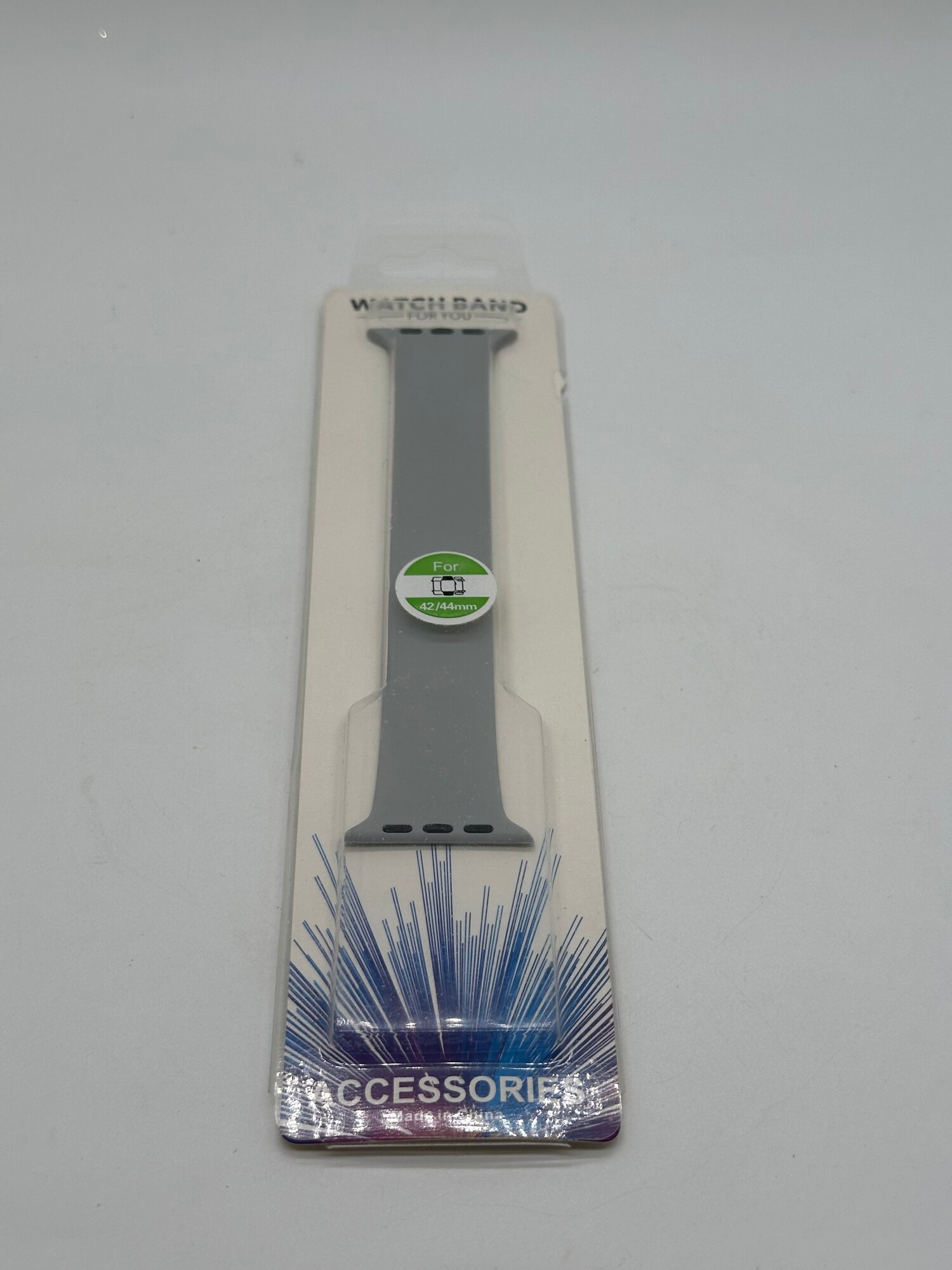 Ремешок Fashion Band Silicone для Apple Watch 42/44/45/49 мм, серый без застёжки