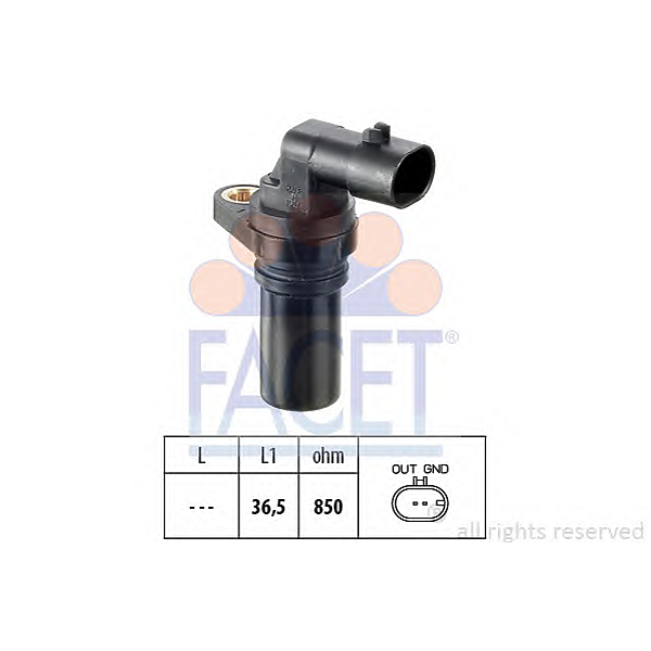 FACET 9.0407 (1247679 / 12855457 / 1547993) датчик положения коленвала\ Fiat (Фиат) Punto (Пунто) / panda 1.3jtd, Opel