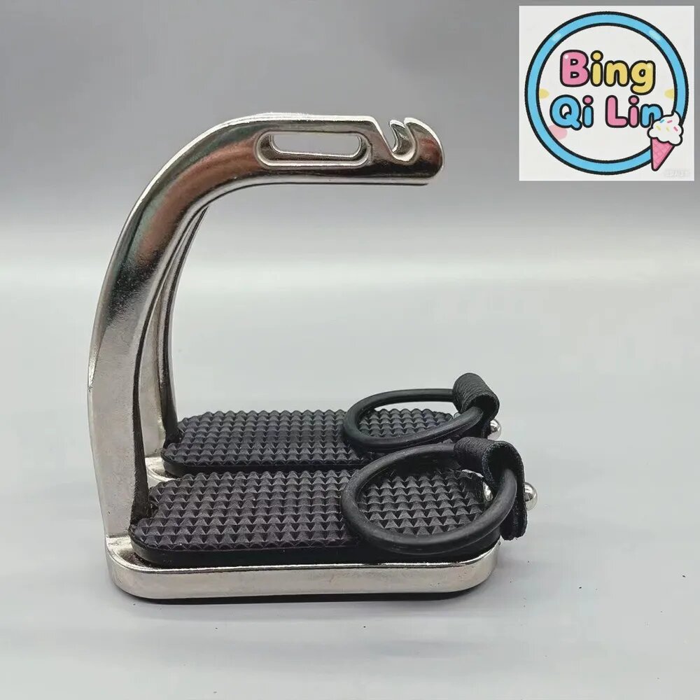 Стремена для лошади 120 размера для верховой езды, черные и серебристые, прочные и безопасные