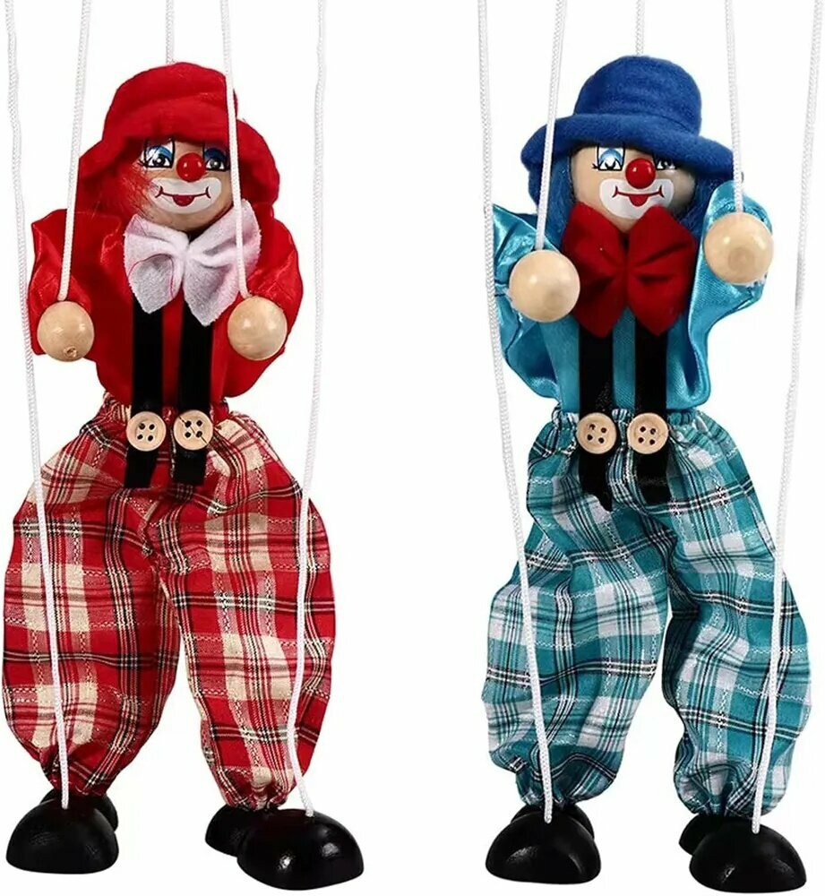 2 шт Марионеточные куклы деревянные с ниточками забавные подарок на день рождения Рождество