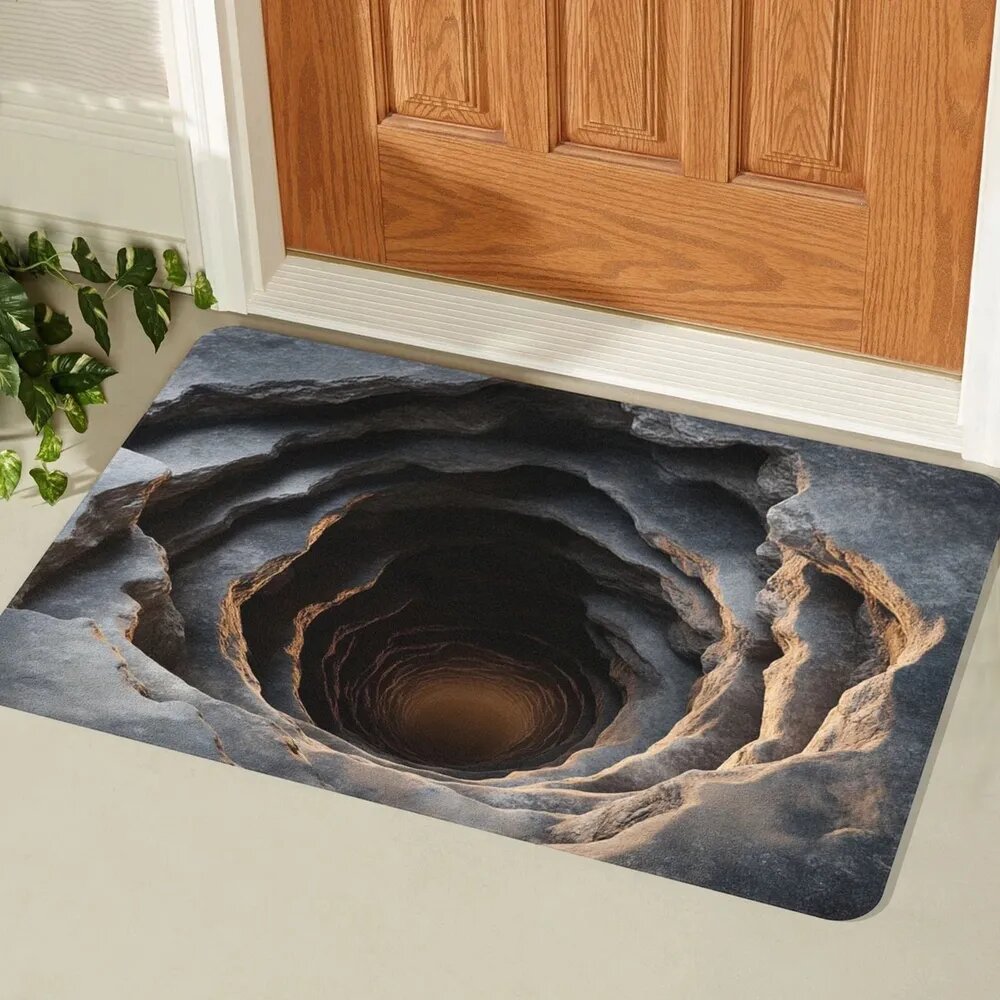 Коврик для ванной 40x60 см с 3D эффектом каменной текстуры, резиновый противоскользящий