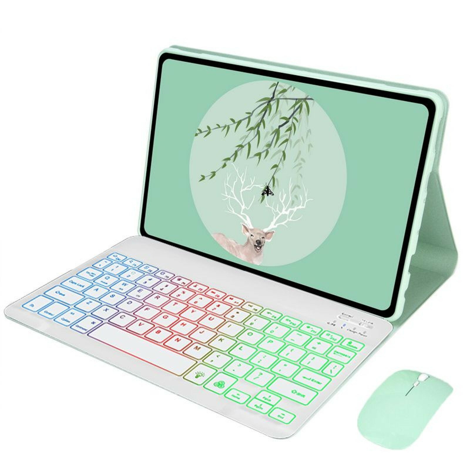 Чехол с съемной клавиатурой и беспроводной мышью MyPads для Xiaomi Redmi Pad 10.61', светло-зеленый
