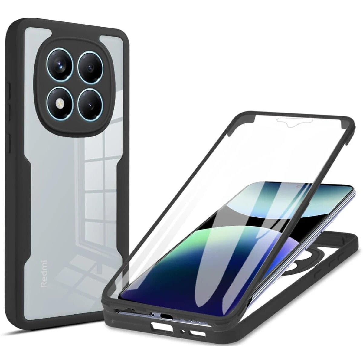 Чехол Poco M8 Pro, черный, 360° защита