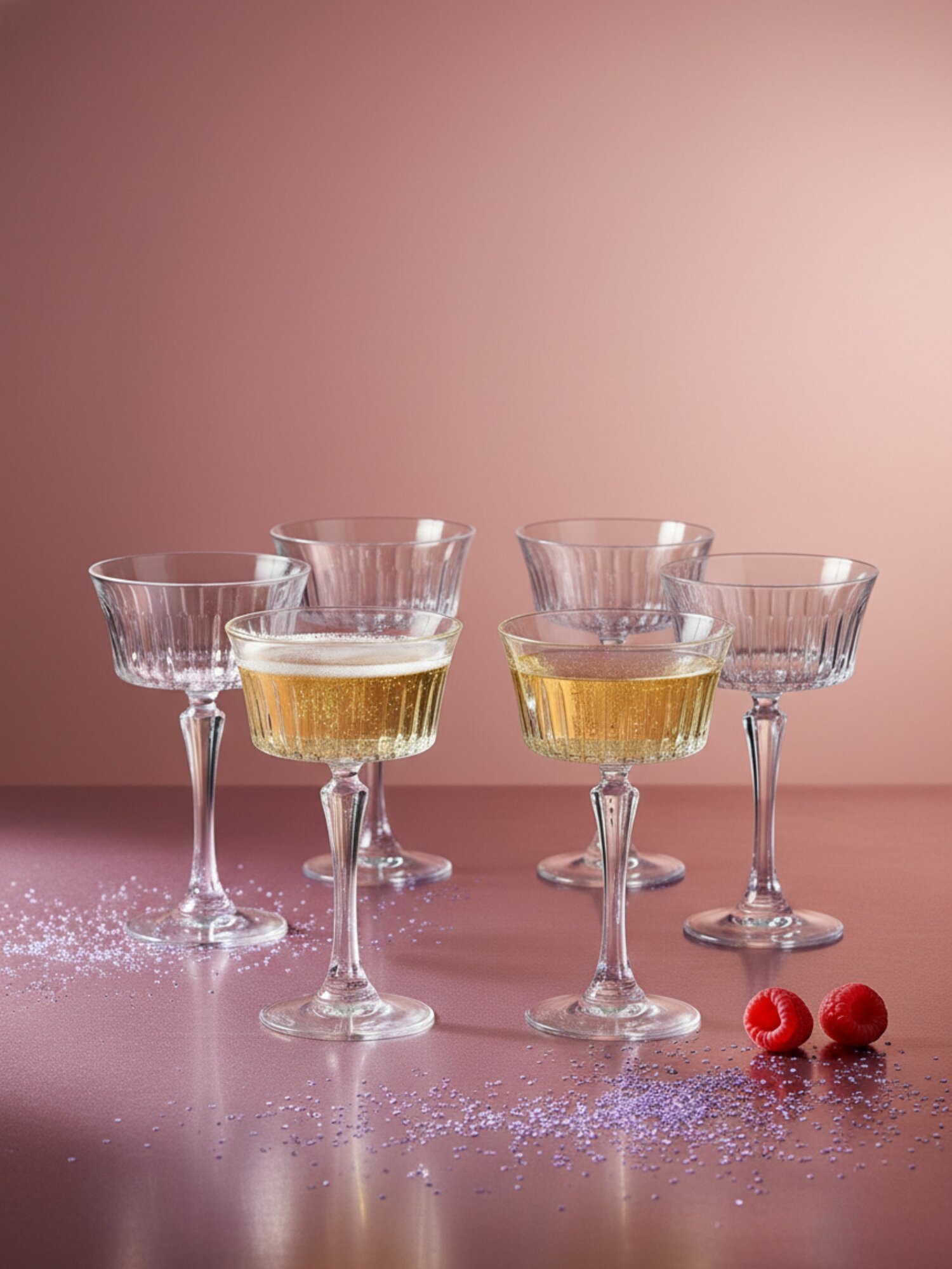 Бокалы для шампанского набор 6 шт 210 мл широкие креманки