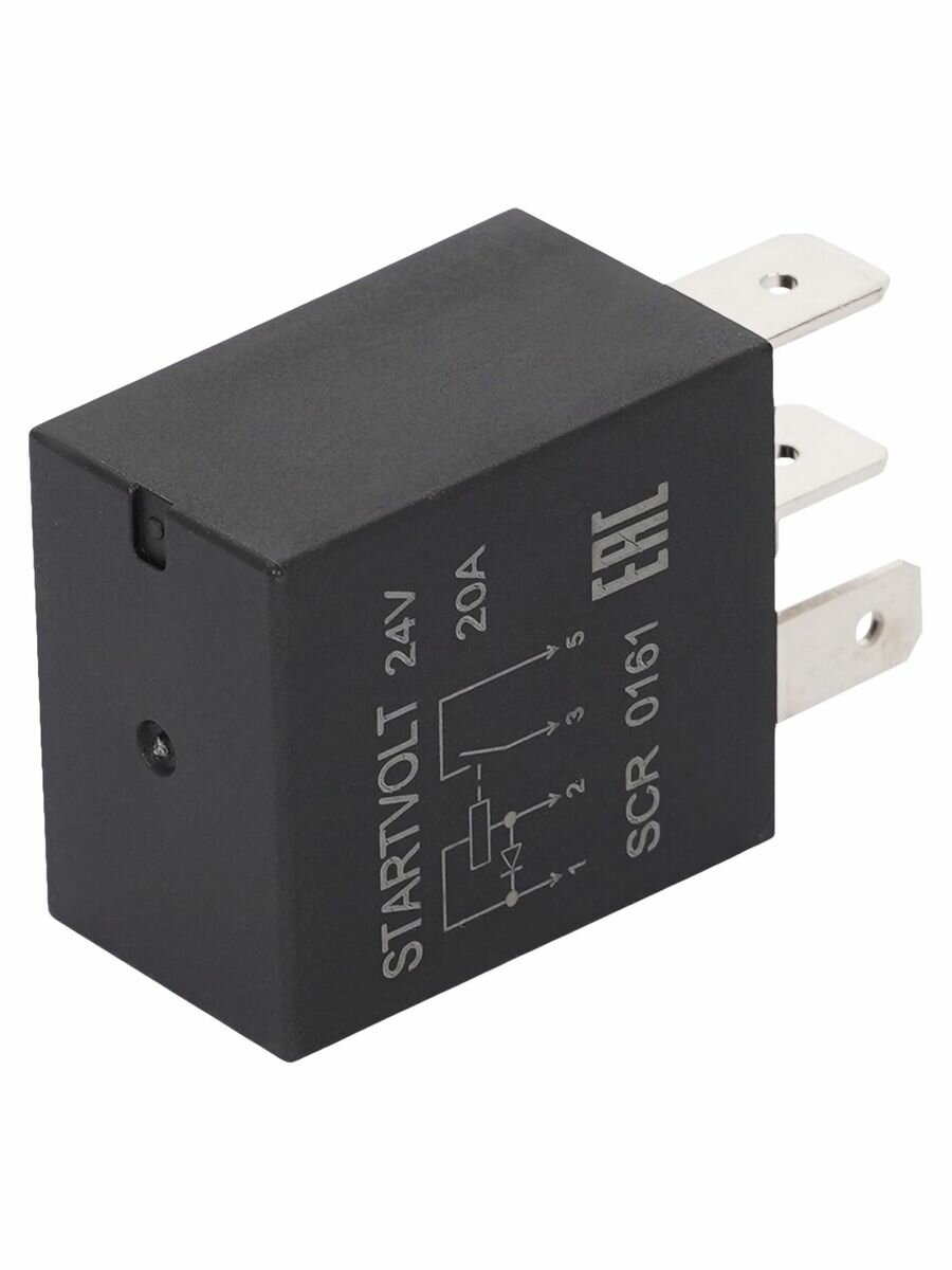 Реле 4 контакта, 24V, 20А (без кронштейна, без резистора), StartVolt SCR 0161 для Shacman X3000 / Шакман