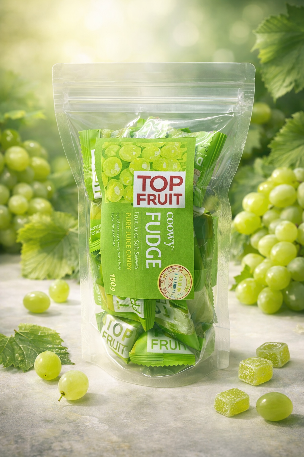 Желейные конфеты TOP FRUIT "Pure Juice", со вкусом винограда, Вьетнам, 150 г.
