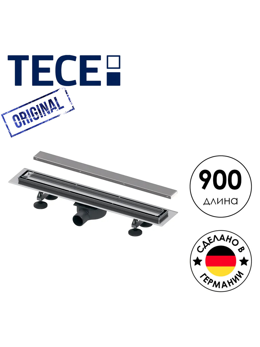 Душевой трап (лоток) TECE TECElinus 900 мм (15103099) для монтажа дренажного канала, с мембраной, Хром матовый