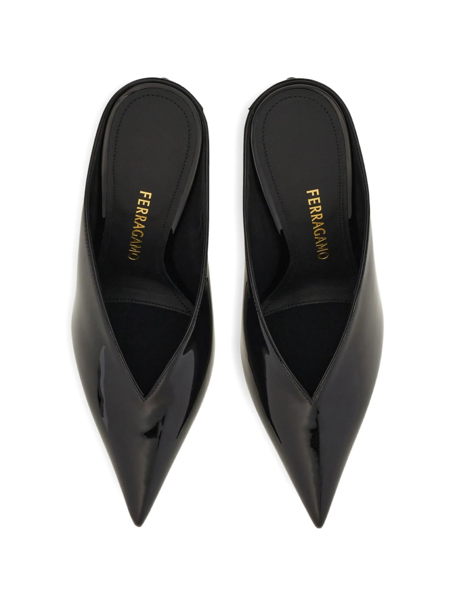 Мюли Salvatore Ferragamo S-shaped heel mule, размер 9, черный — фото 1