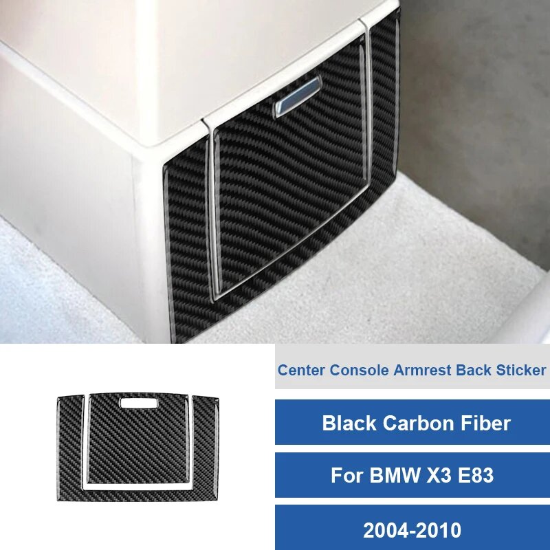 LHD для BMW X3 E83 2004-2010 углеродное волокно, подлокотник центральной консоли, задняя L2