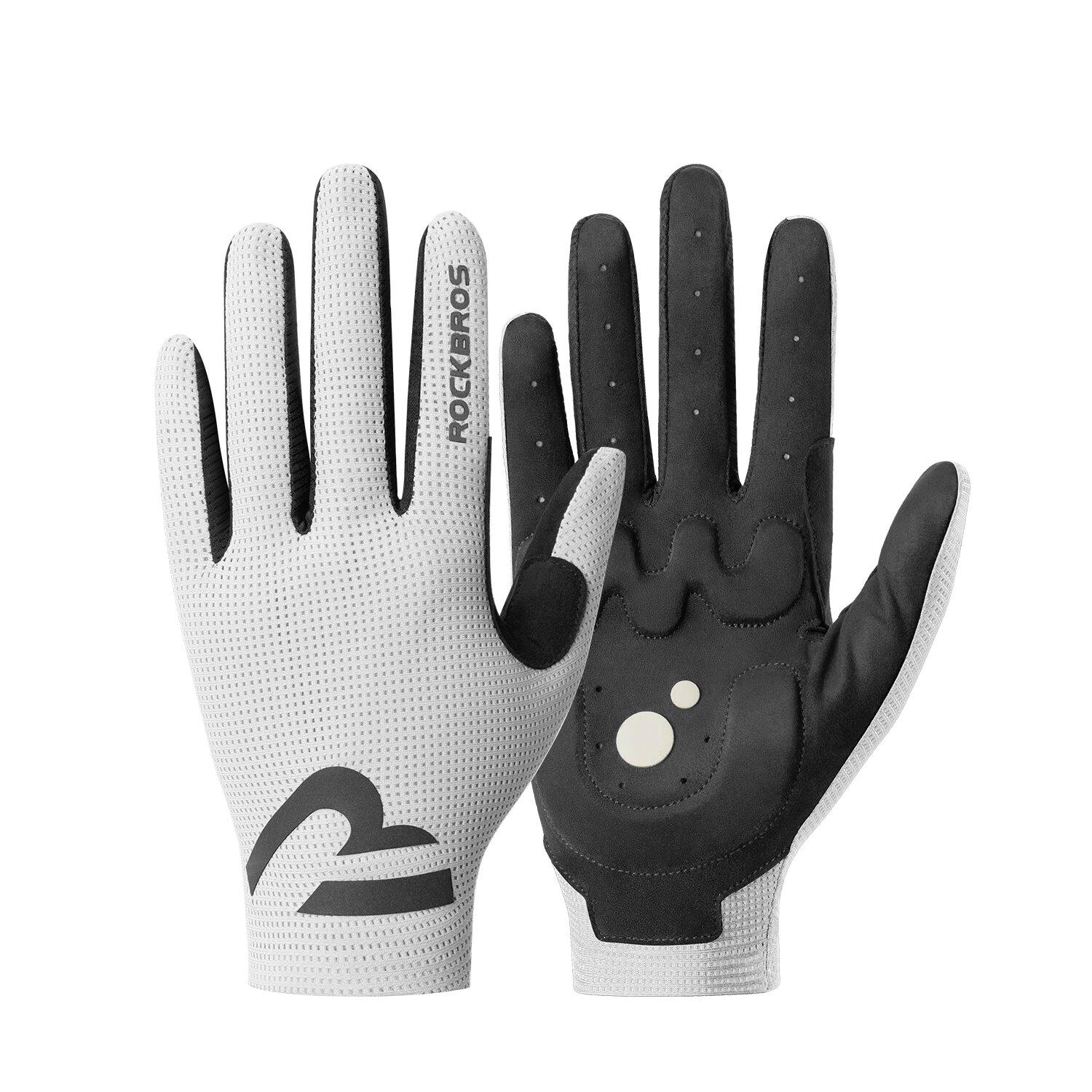 ROCKBROS Велоперчатки Полные Пальцы Черные XXL, S407-1 white