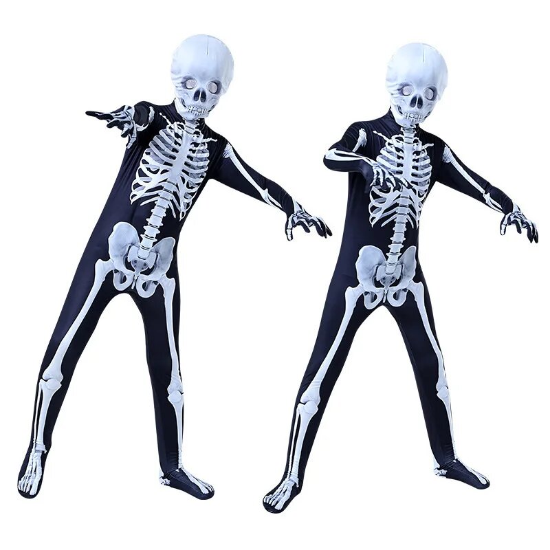 Костюм зомби для детей и взрослых XL, Skeleton Jumpsuit