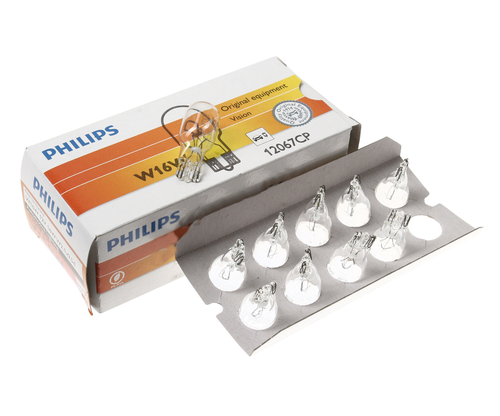 Лампа 12V W16W 16W PHILIPS 1 шт. картон 12067CP