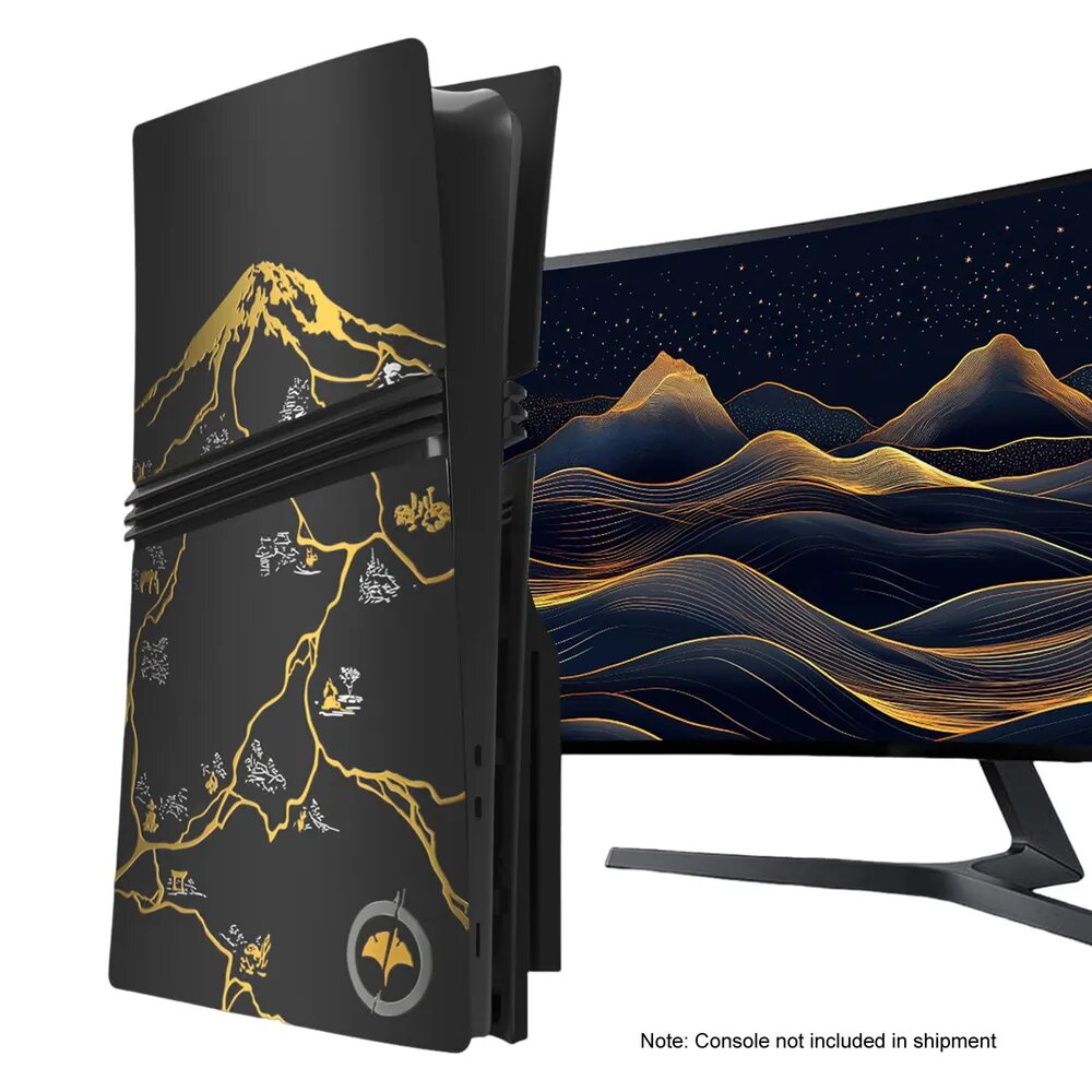 Корпус для PlayStation 5 Pro в цвете Гора Ятэдзан чёрно-золотой, подходит для версий с приводом и без