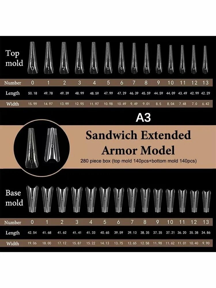Форма для наращивания ногтей в виде сэндвича