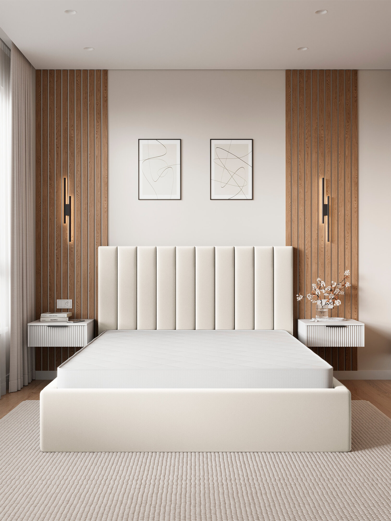 Кровать двуспальная 160х200 с подъемным механизмом, Милан мини с мягким изголовьем для дома и спальни, ортопедическое основание, ящик для белья