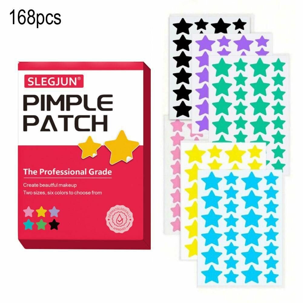 168 шт./компл, патчи со звездами и прыщами, красочные невидимые наклейки для удаления прыщей, уход за кожей