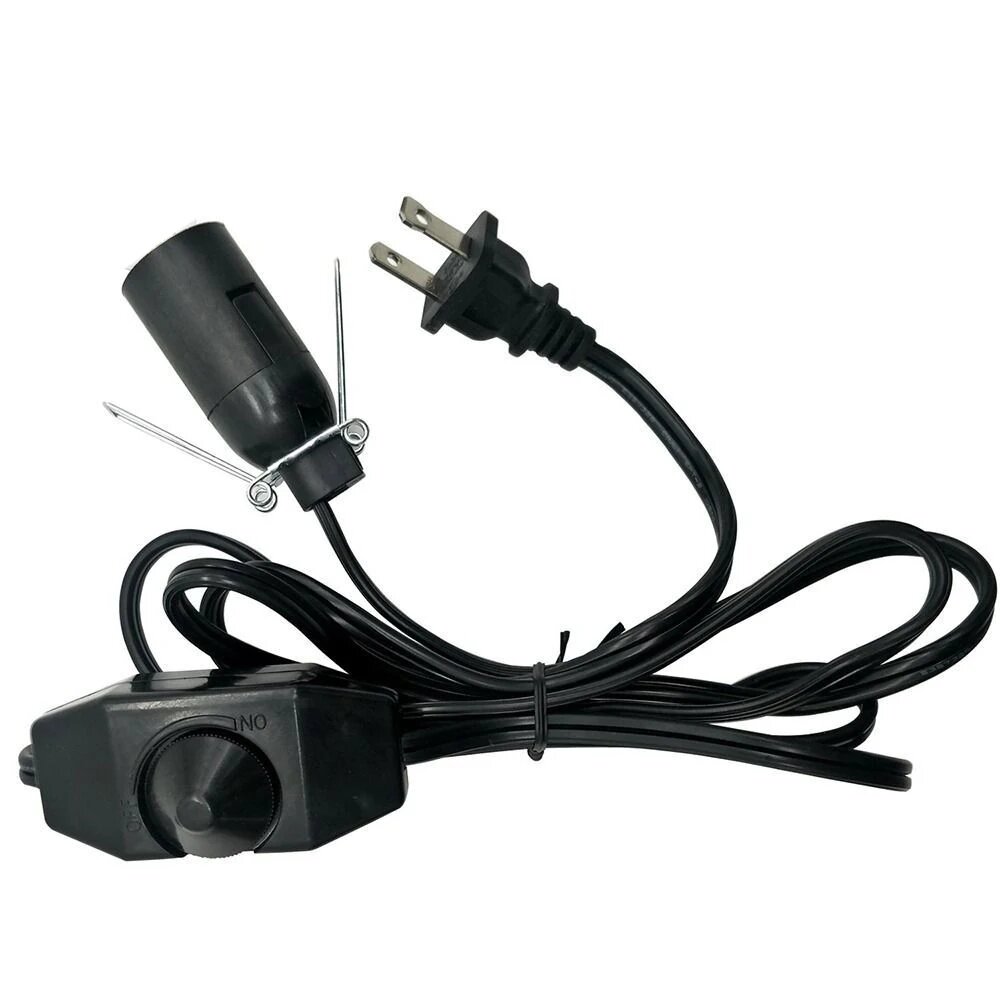 Основание для лампы с диммером, US plug, черный, 1,5 м