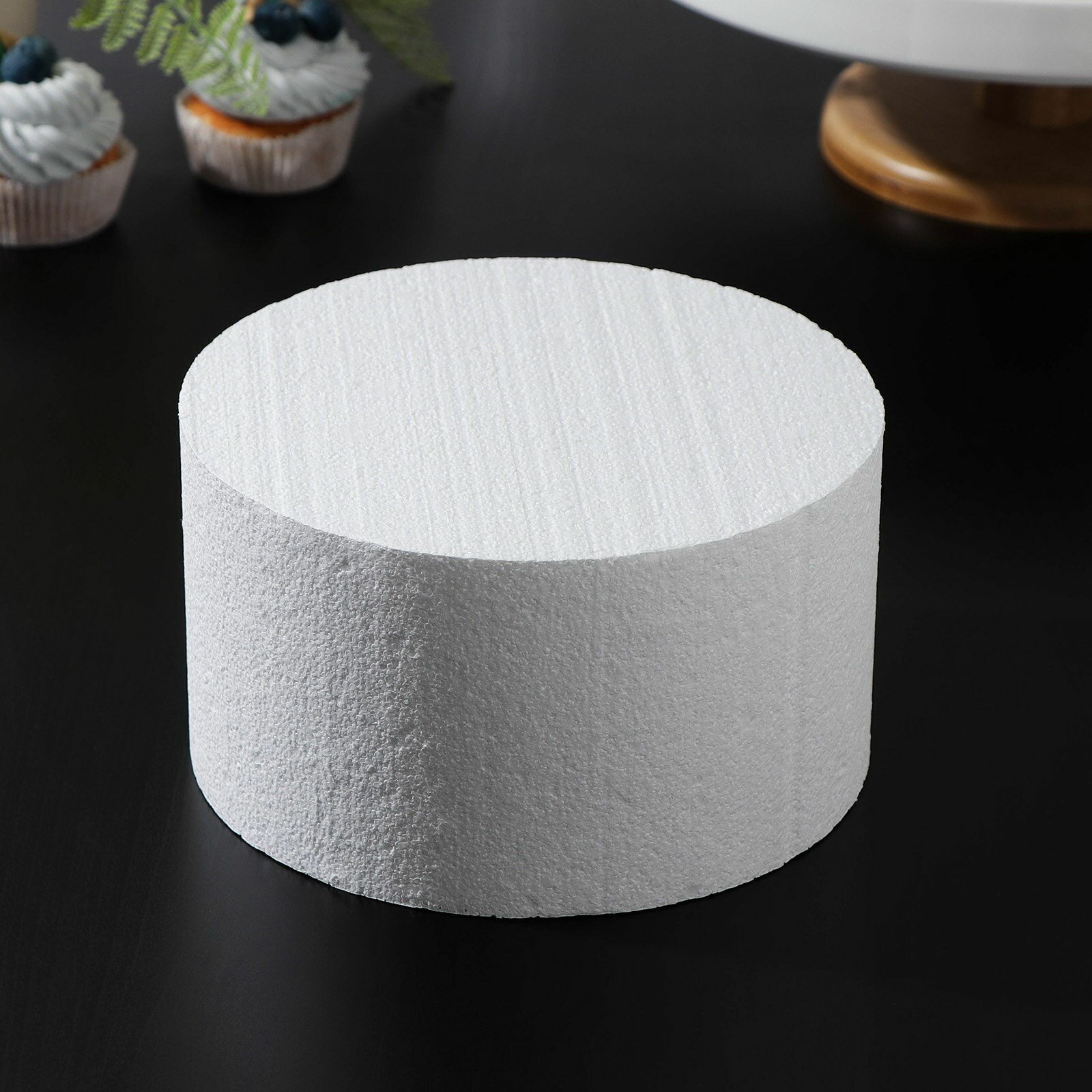 Фальш ярус для торта круглый, d=18 см, h=10 см, пенопласт, белый