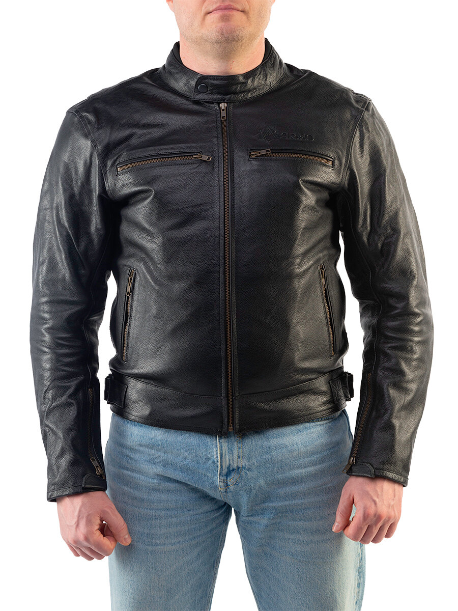 Мотокуртка ARMO MotoSkin кожа black. XXXL. Черный