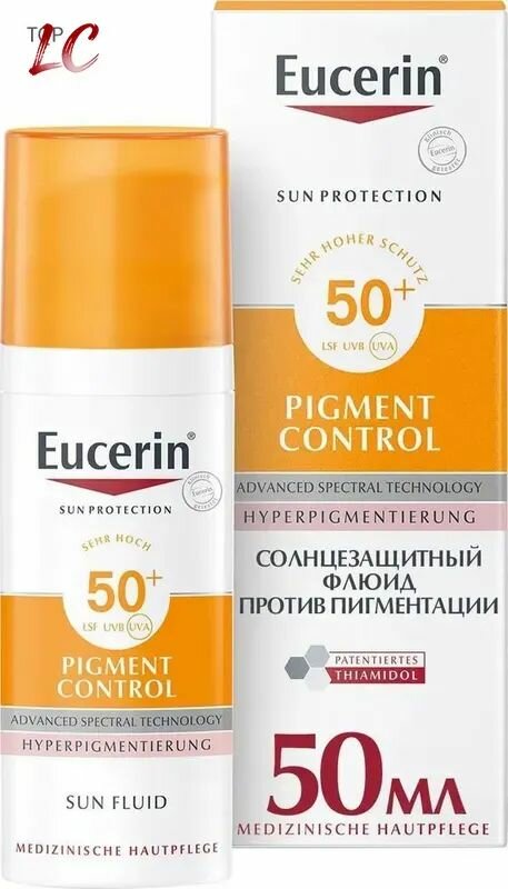 Солнцезащитный флюид Eucerin, против пигментации SPF 50 , 50 мл