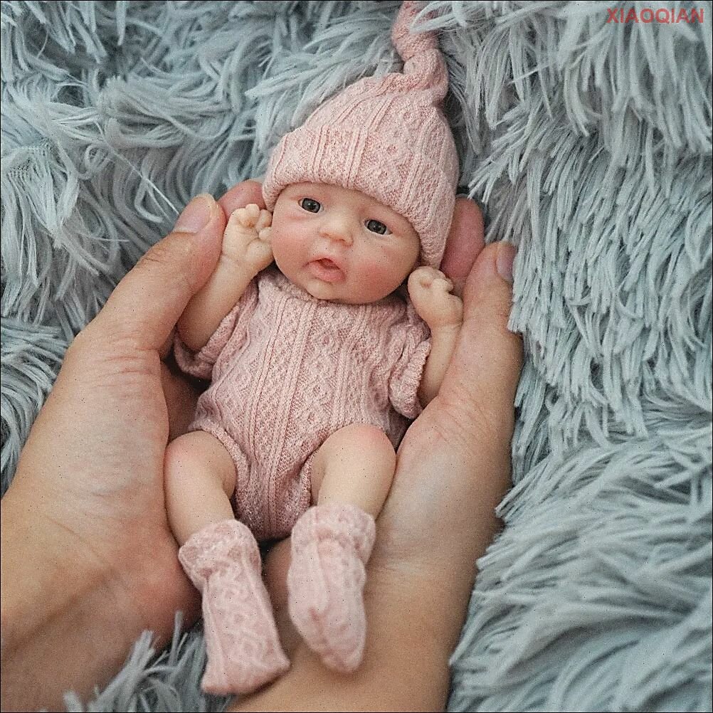 7-дюймовая силиконовая кукла-девочка, реалистичная мини-кукла-реборн, силиконовая игрушка с принадлежностями для кормления