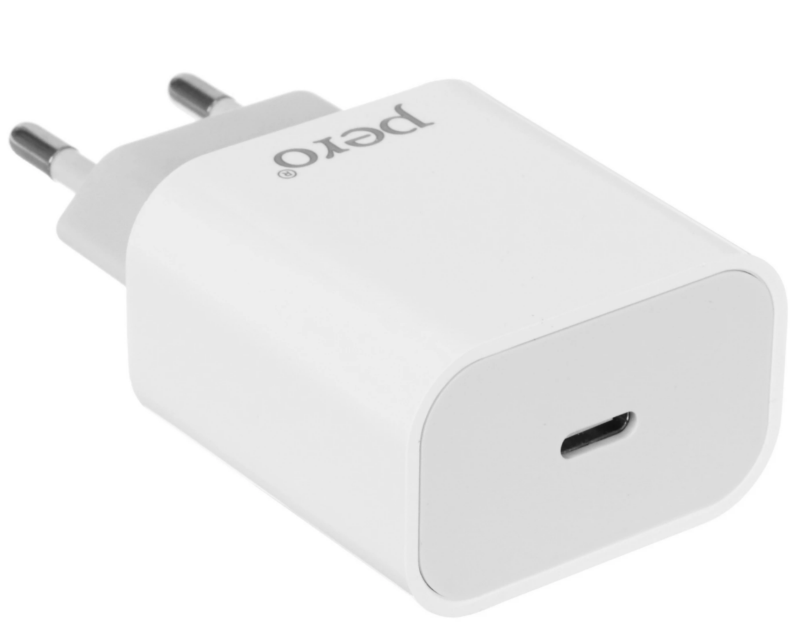 Сетевое зарядное устройство PERO TC03 PD, 18W, белый, ТС03WHPD