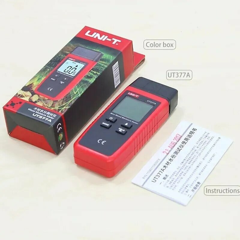 UNI-T UT377A Цифровой деревянный измеритель влажности гигрометр тестер влажности для бумажной фанеры деревянные материалы LCD подсветка