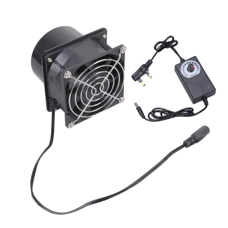Канальный Вентилятор 12 В 80 мм Встроенный Канальный Вентилятор С Регулировкой Скорости Для Вентиляции Ванной Кухни Теплицы