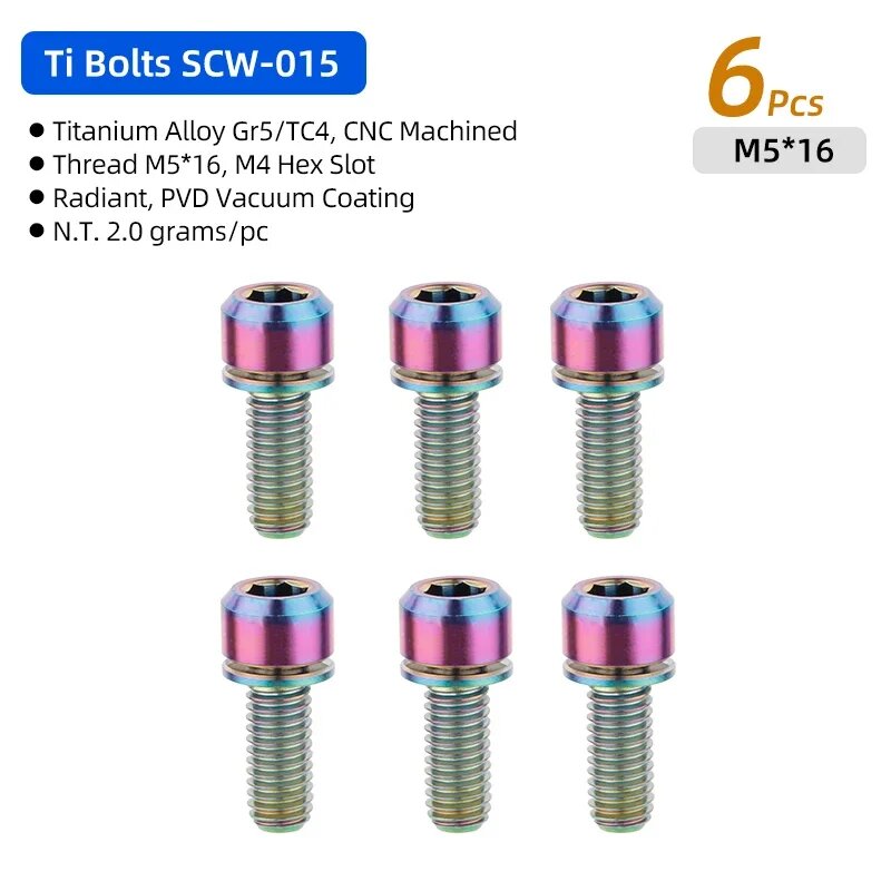 DEEMOUNT Титановые болты для крепления выноса руля M5x16/18/20 мм 6 шт. M5X16 Radiant 6PCS