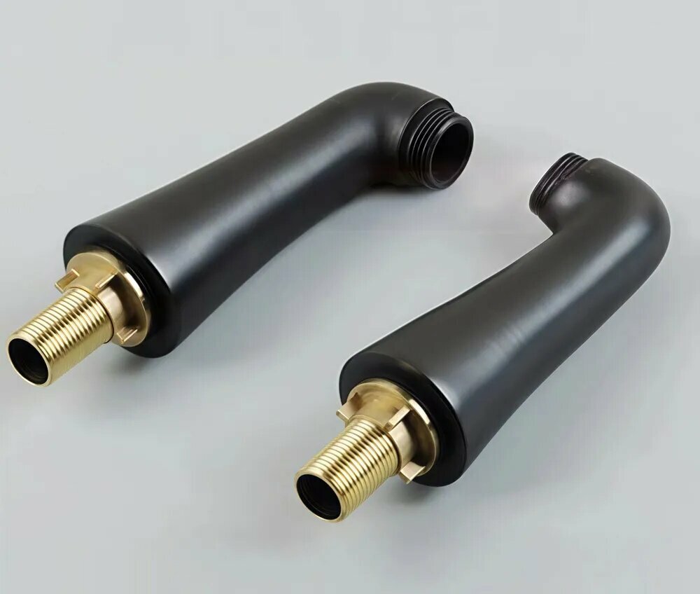 Комплект переходников для установки и смесителя в акриловую ванну. G3/4*G1/2. черный