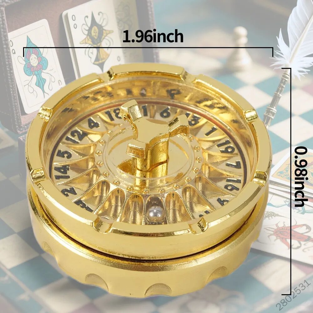 Игральные кости Roulette D20 DICE Металлический сплав Золотой цвет 1 шт. в подарочной коробке — фото 1