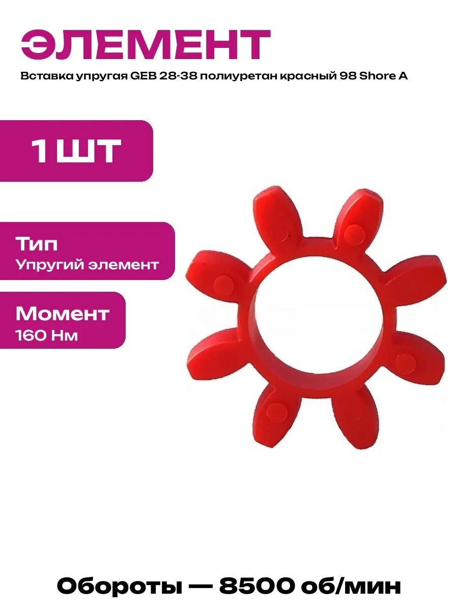 Упругий элемент для GEB 28-38 полиуретан красный 98 Shore A