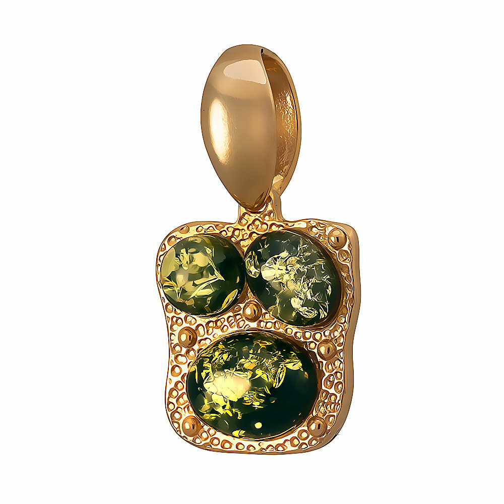 Подвеска, серебро, 925 проба, янтарь