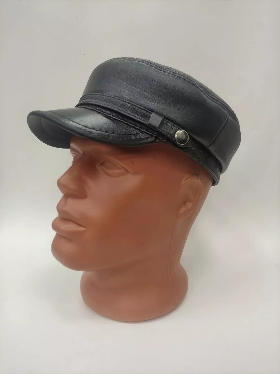 Кепка-капитанка мужская Фуражка-картуз кожаная