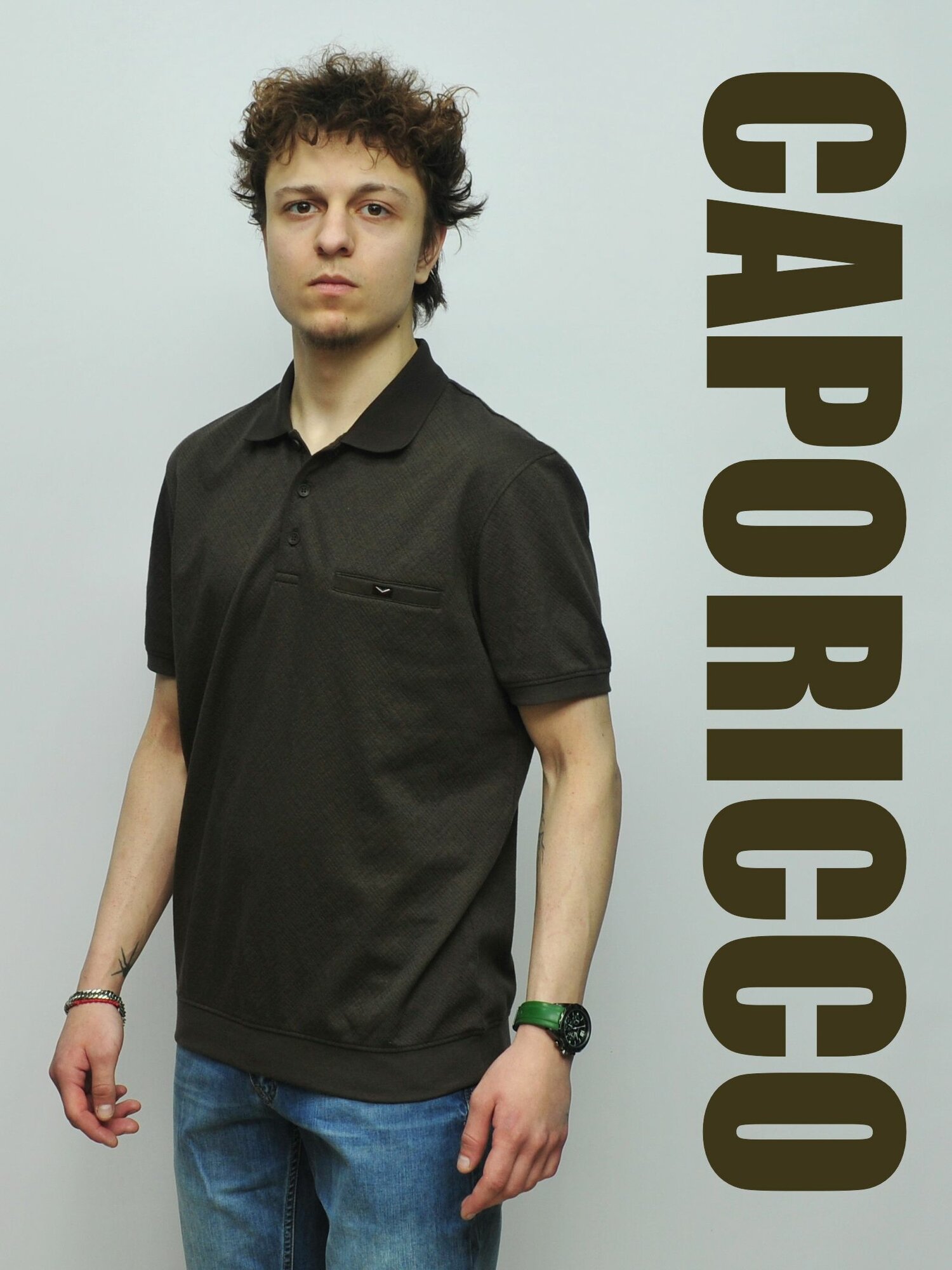 Футболка-поло Caporicco 4XL-K-20099-KAHVE