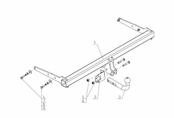 Фаркоп для Volkswagen Tiguan 2007-2016- /Audi Q3 2011-(без электрики) (паспорт и сертификат) AvtoS. VW35