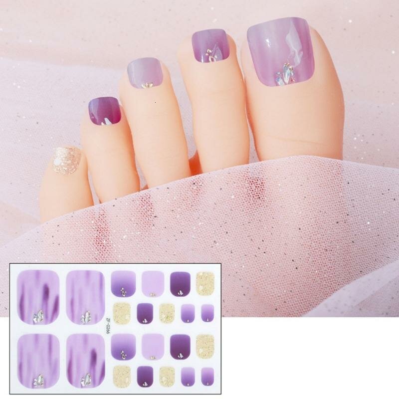 Водонепроницаемые наклейки для ногтей на пальцах ног, 0266