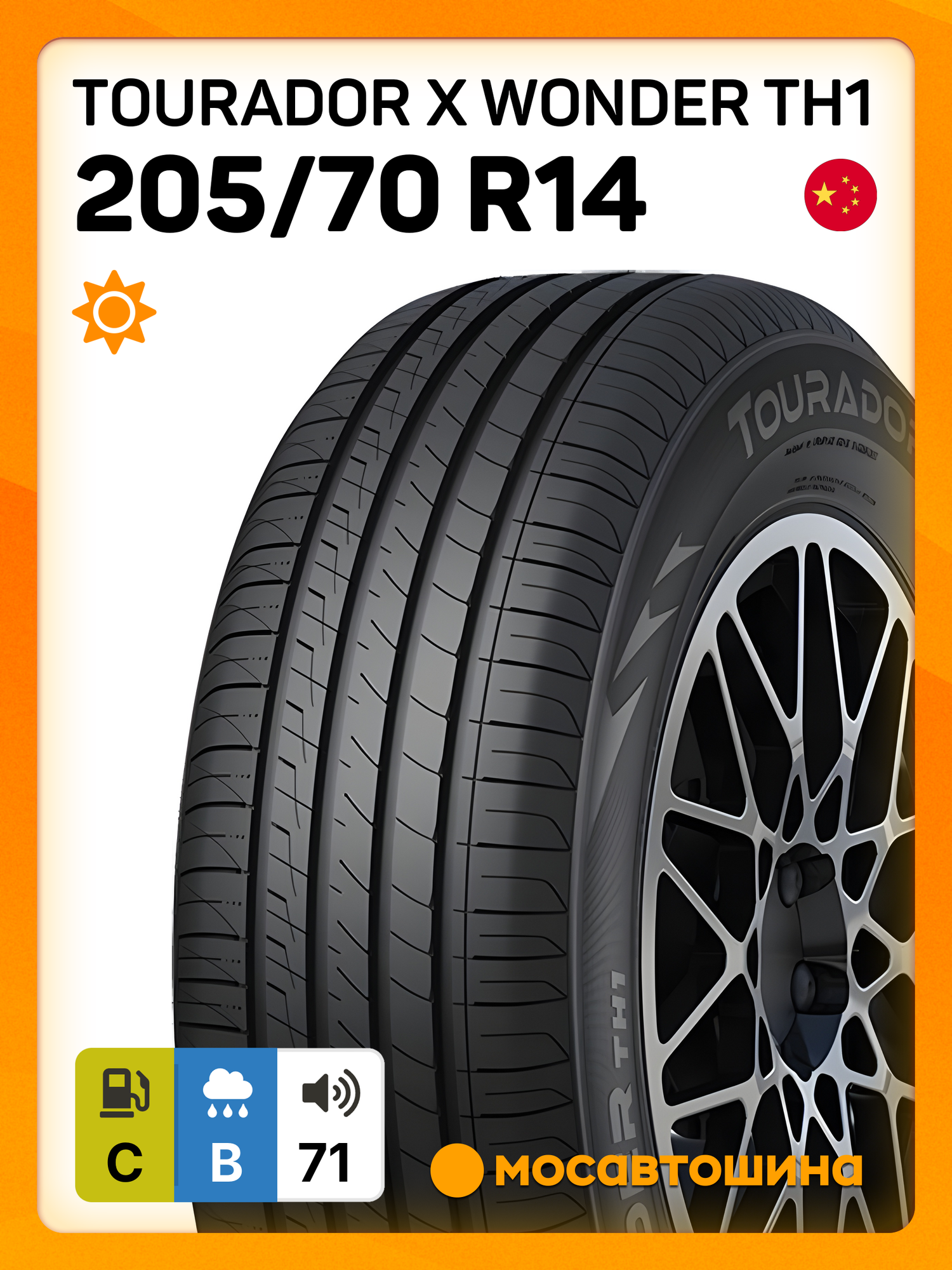 Летние автомобильные шины Tourador X Wonder TH1 205/70 R14 95T